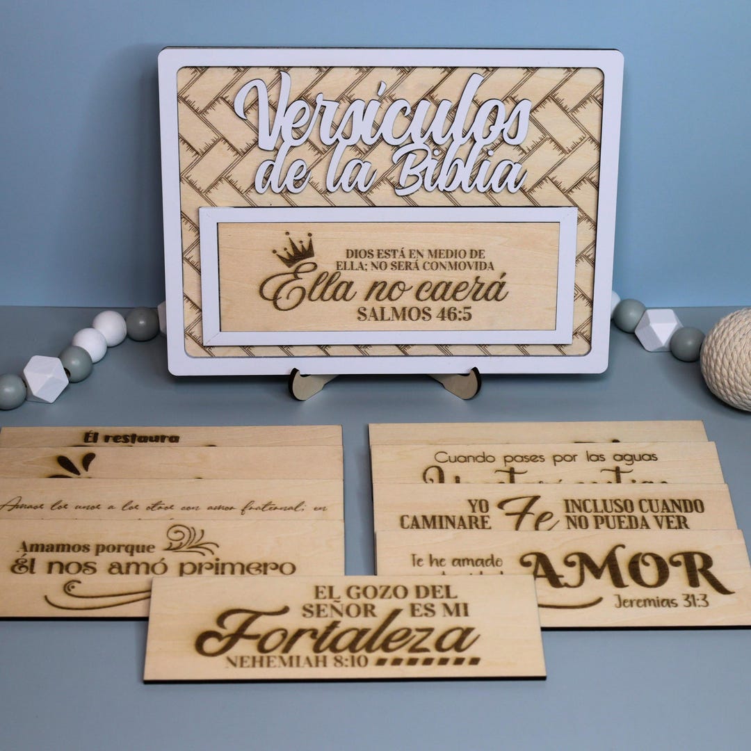Interchangeable Scripture Plate Decor: Bible Verse Display (español) - Etsy