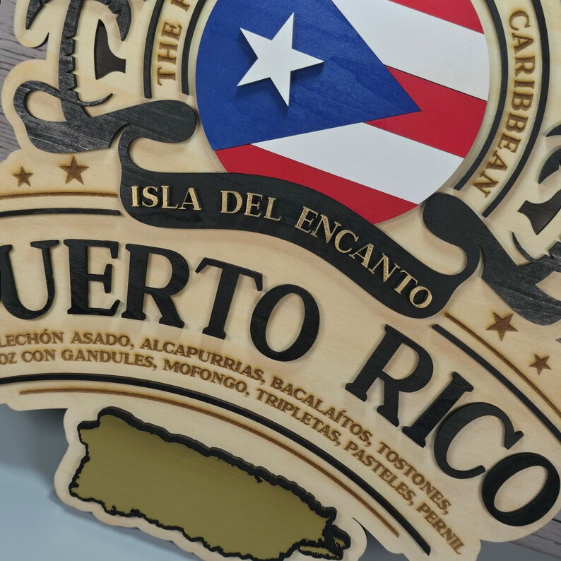 Isla Del Encanto Puerto Rico Sign – Handmade Boricua Gift – Caribbean ...