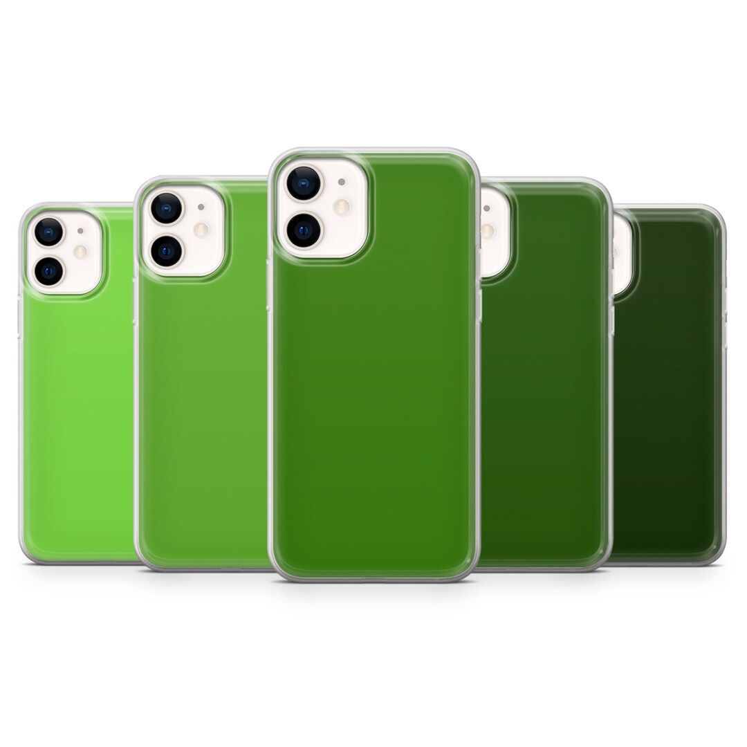 Dark Green Phone Case, Bright Lime Green Solid Color Cover for iPhone ...