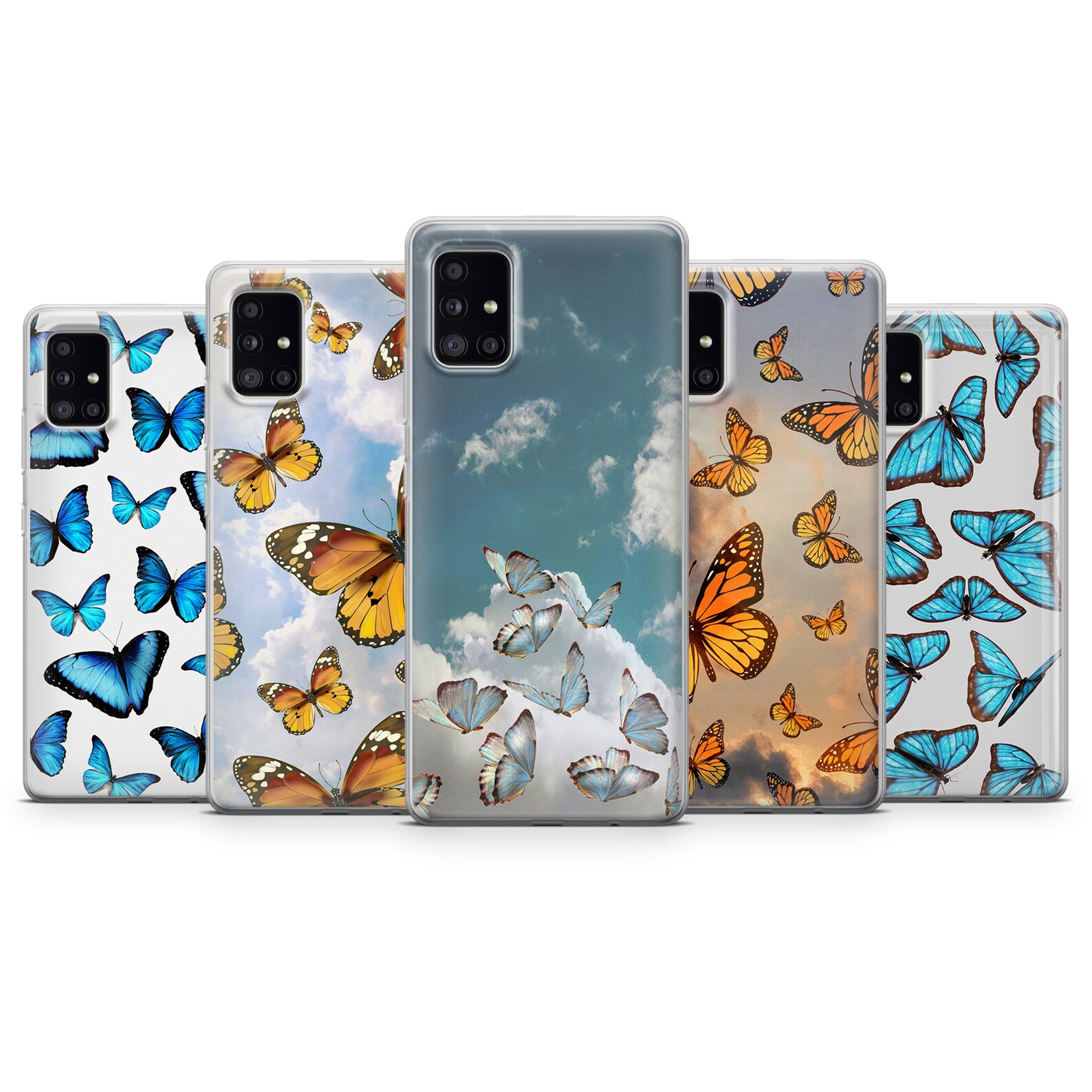 Butterfly Phone Case, Cute Butterflies Print Cover for iPhone 15 Pro ...