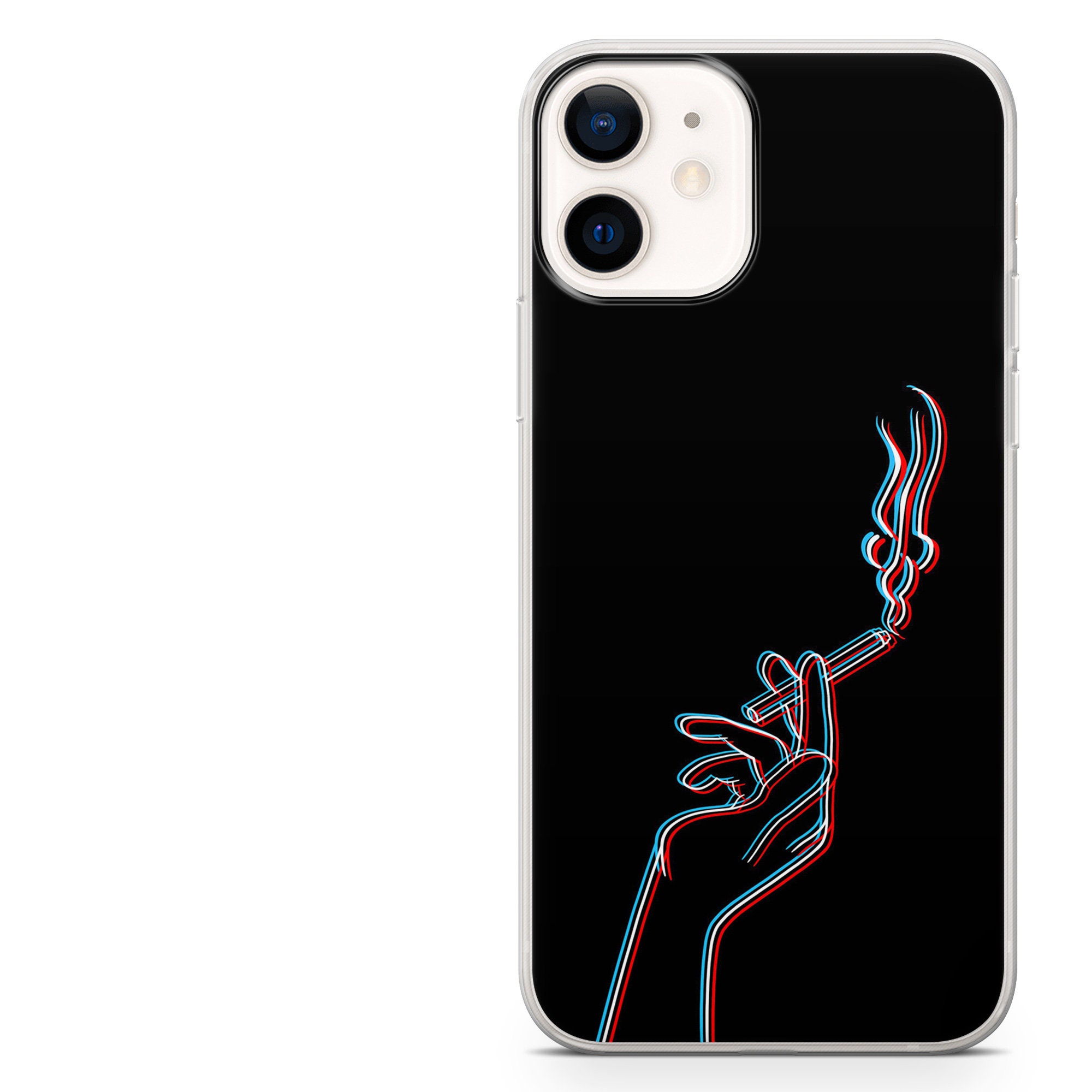 Marijuana Psychedelic Phone Case, Smoking Glitch Effect Stoner Cover ...