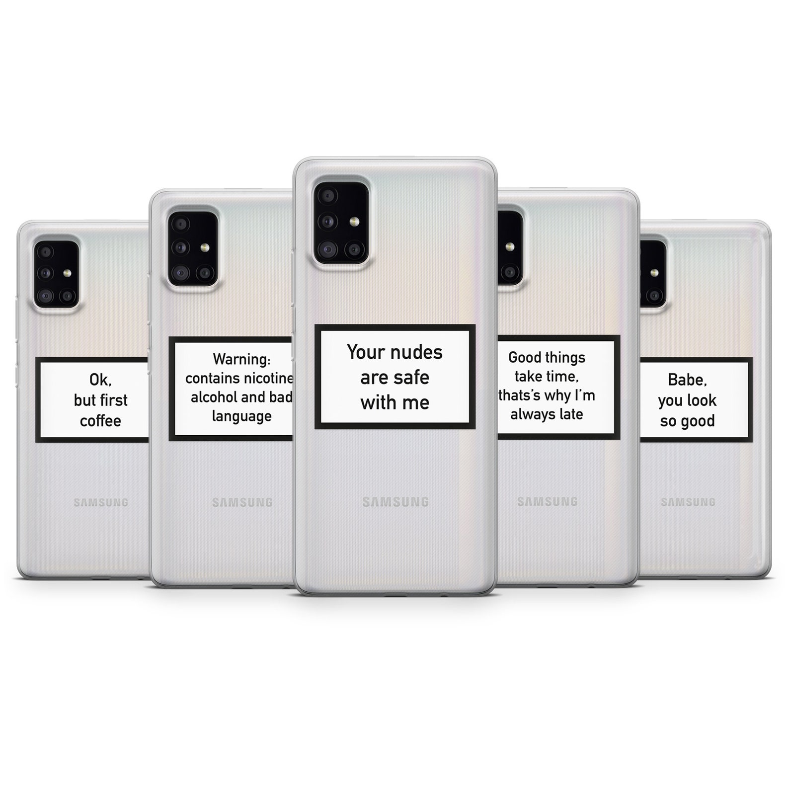 Aesthetic Quote Phone Case Transparent Funny Minimalistic Cover for ...