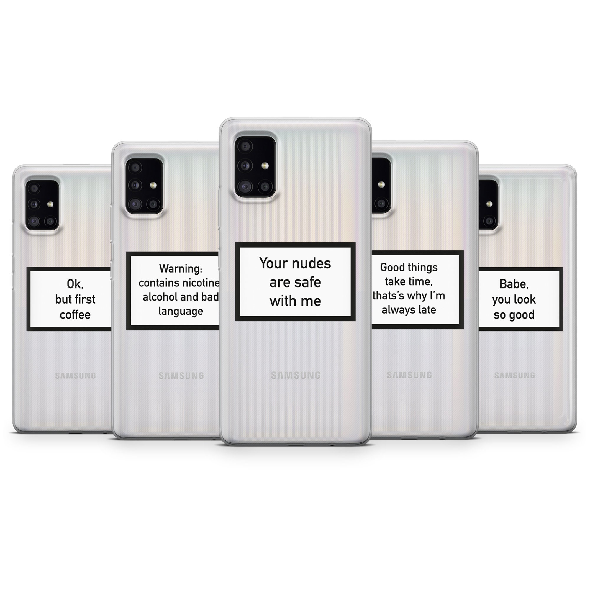Aesthetic Quote Phone Case Transparent Funny Minimalistic Cover for ...