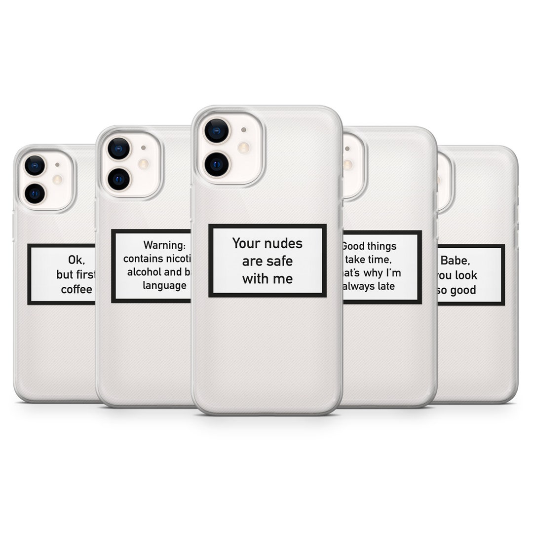 Aesthetic Quote Phone Case Transparent Funny Minimalistic Cover for ...