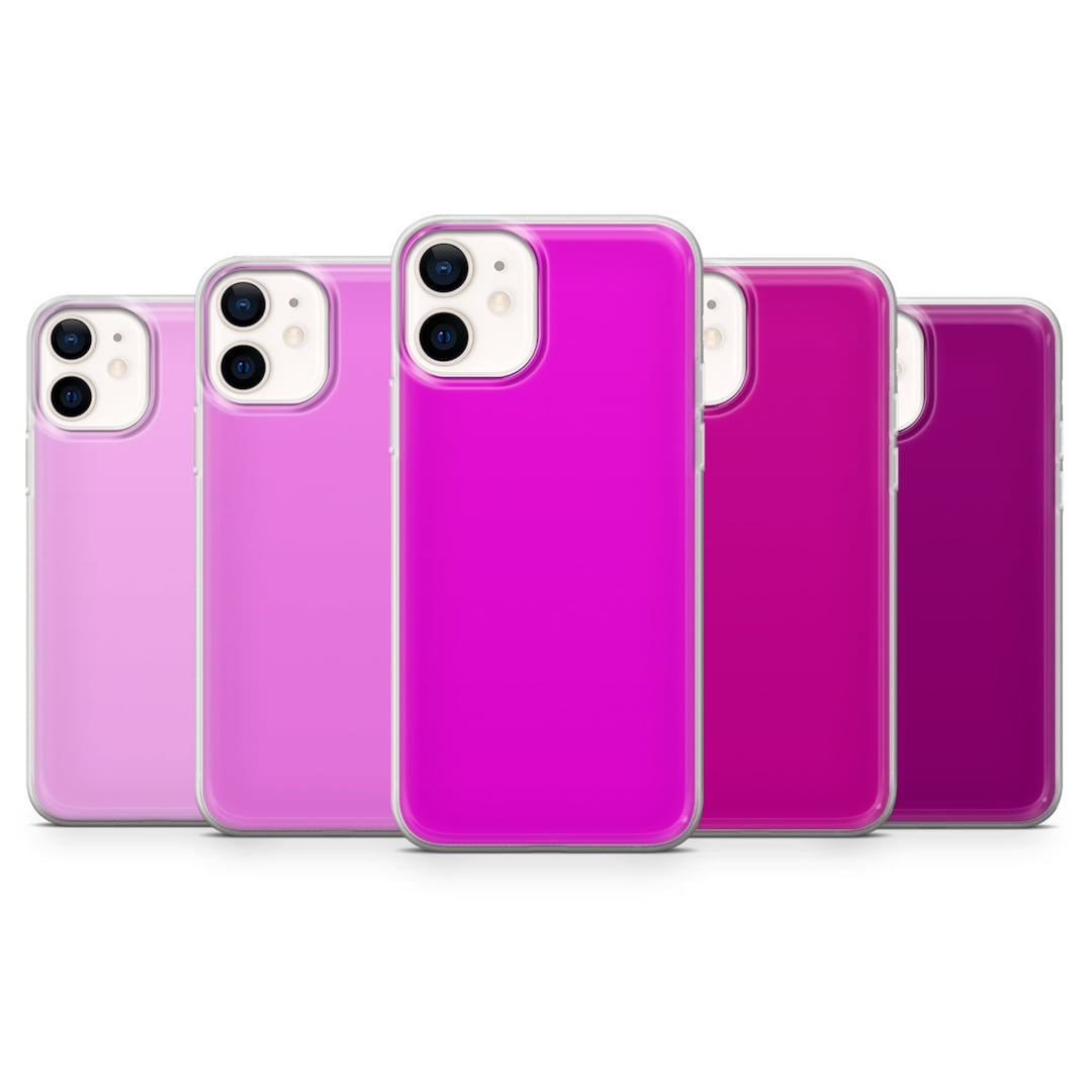 Bright Pink Pastel Phone Case, Bold Solid Color Cover for iPhone 15 Pro ...