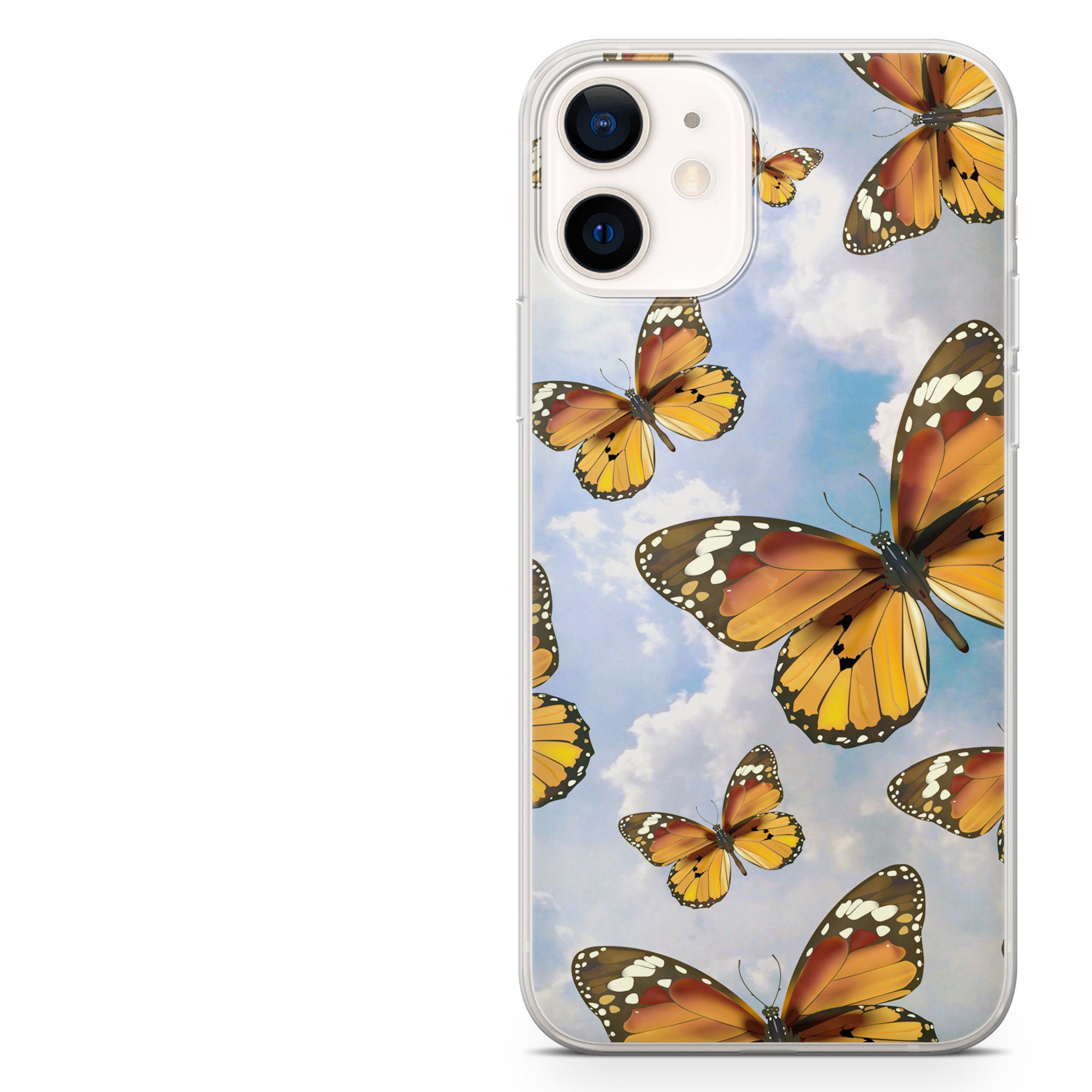 Butterfly Phone Case, Cute Butterflies Print Cover for iPhone 15 Pro ...