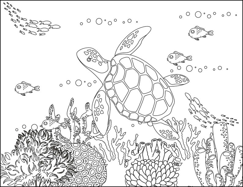 Printable Ocean Coloring Pages/ocean Scenes Kids Will Love to Color ...