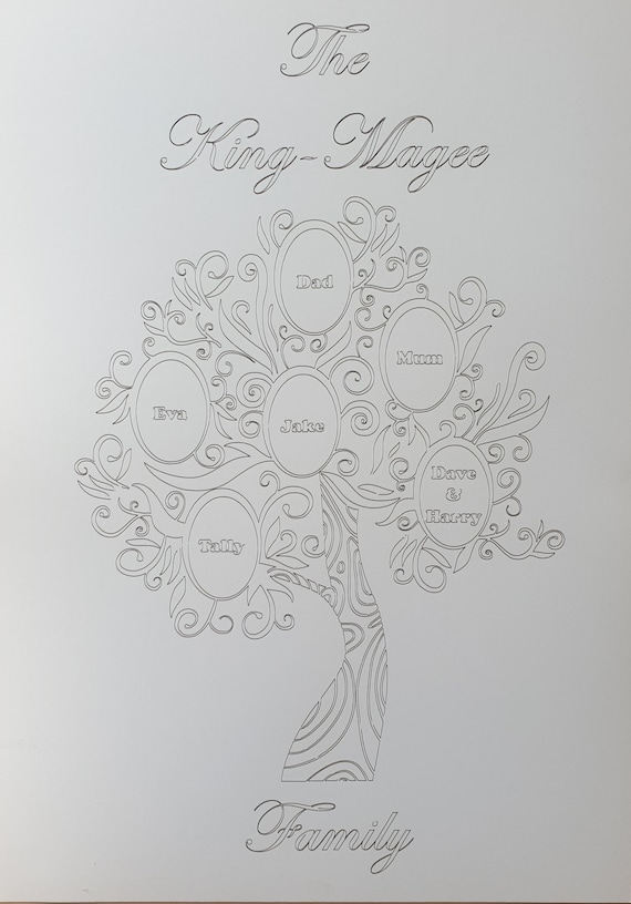 Laser engraved family tree | Etsy