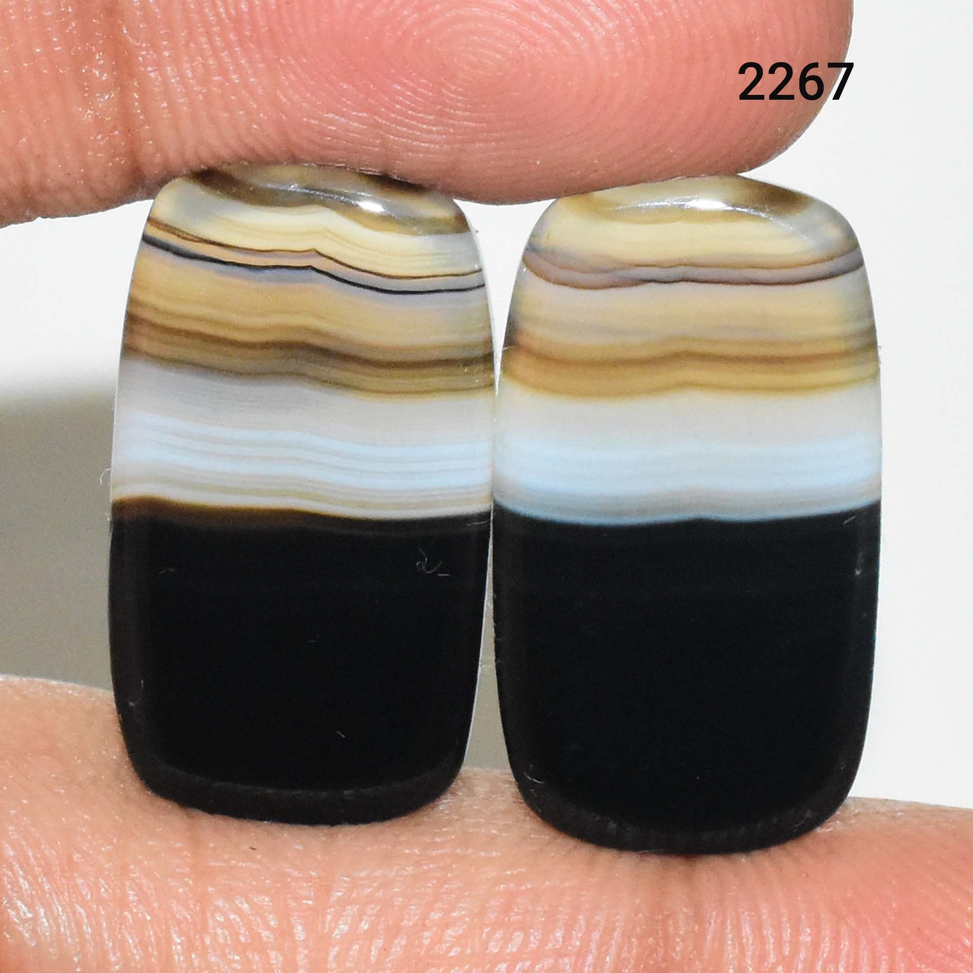 Stunning Black Banded Agate Pair Gemstone Natural Black - Etsy
