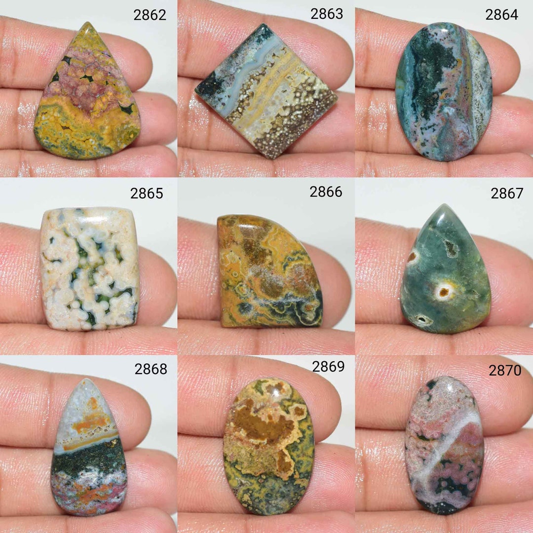 Elegant Designer Ocean Jasper Gemstone, Natural Ocean Jasper Cabochon ...