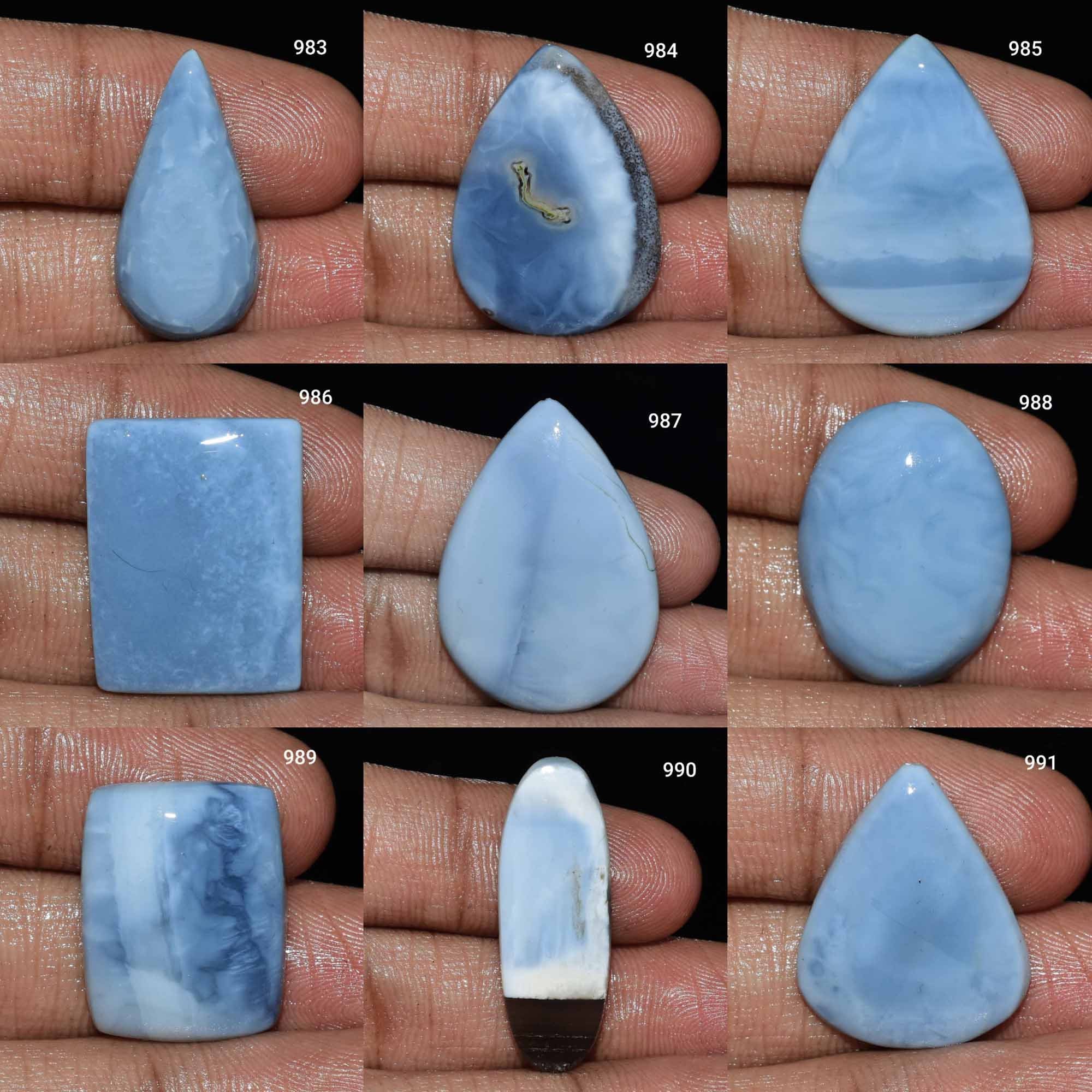 A One Quality Blue Opal Cabochon, Blue Opal Jewelry, Natural Blue Opal ...