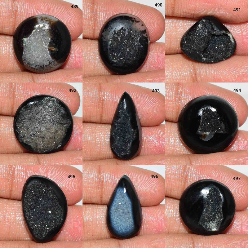 Black Agate Druzy - Etsy