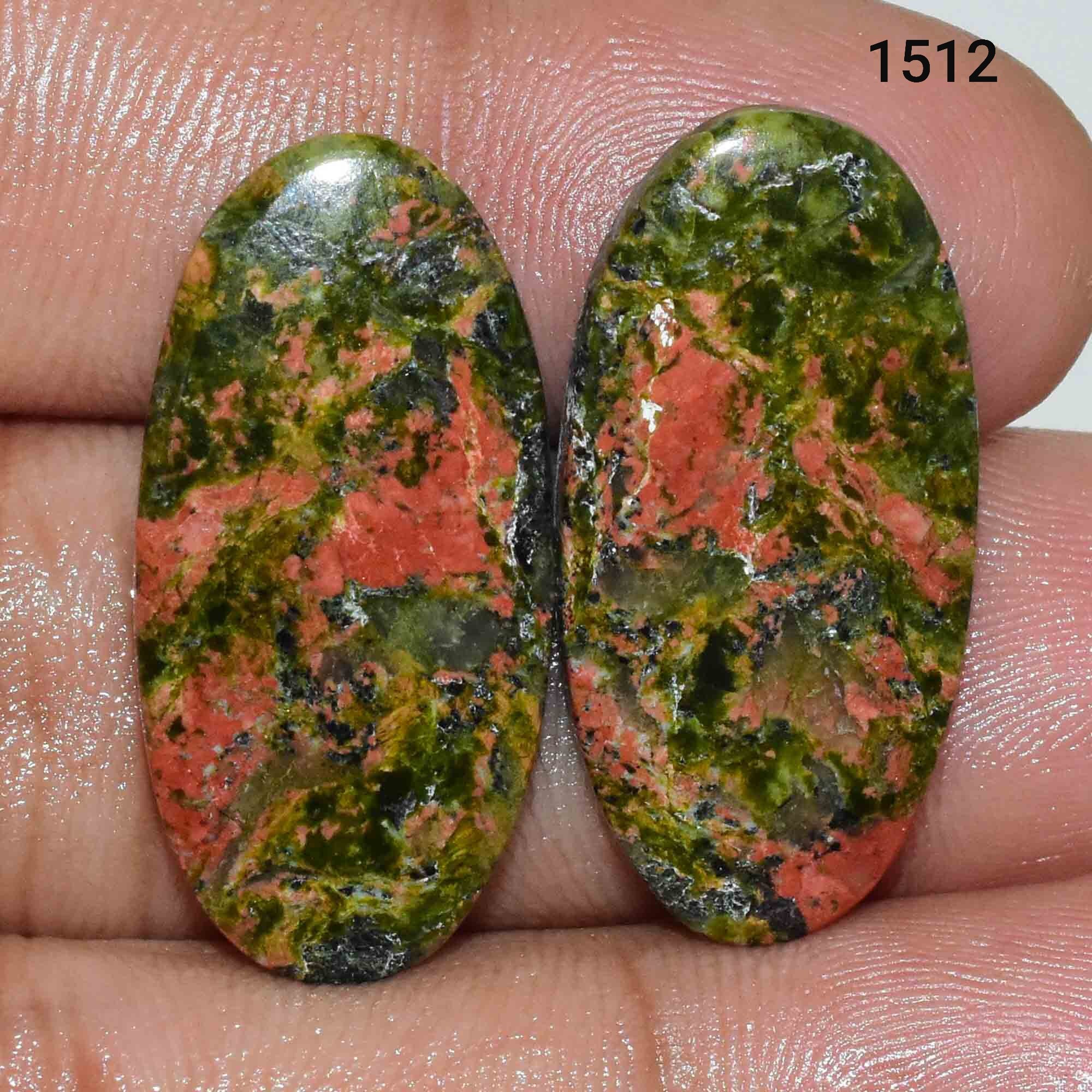 Natural Designer Unakite Jasper Pair Gemstone, Natural Unakite Jasper ...
