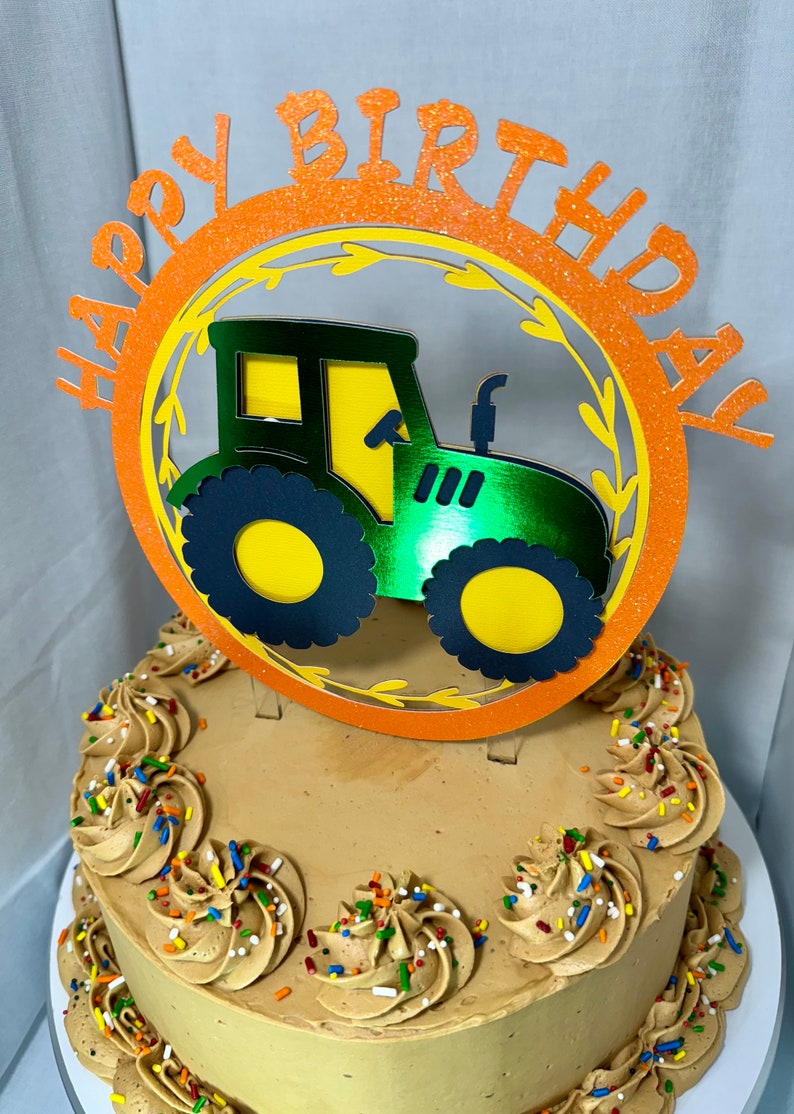Tractor Birthday Cake Topper - Etsy