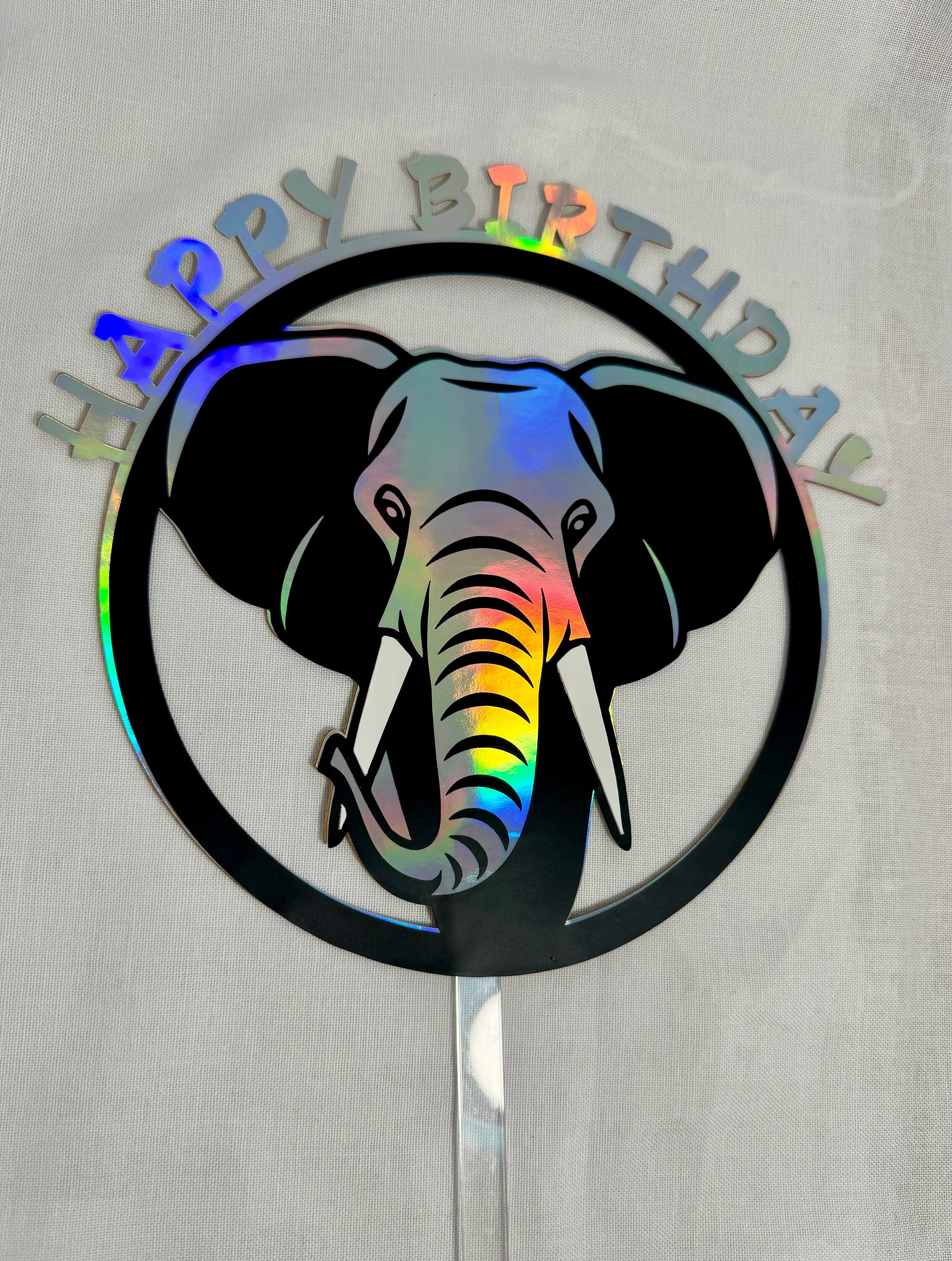 Holographic Elephant Cake Topper - Etsy