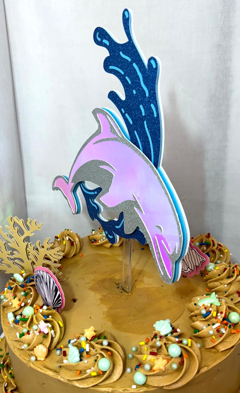 Holographic Dolphin Cake Topper - Etsy