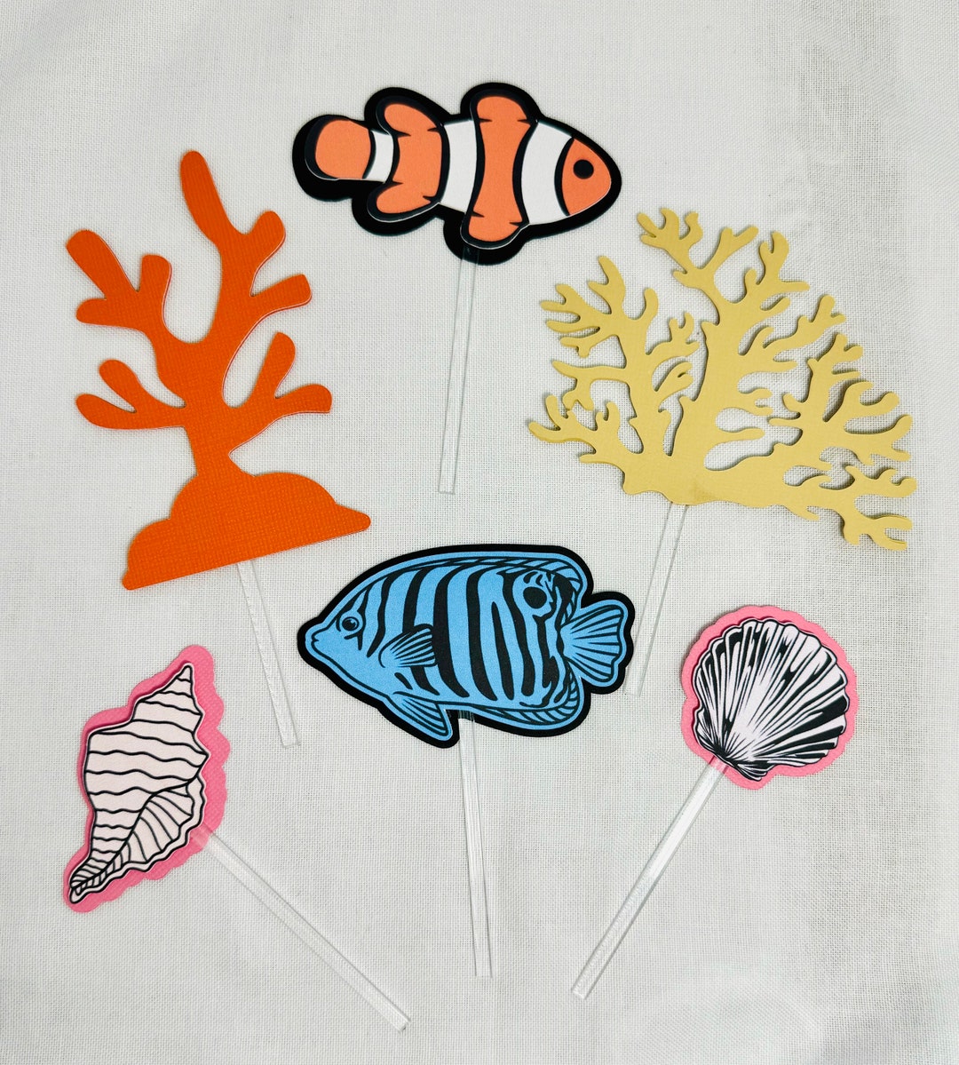 Ocean Accent Cake Topper Set - Etsy