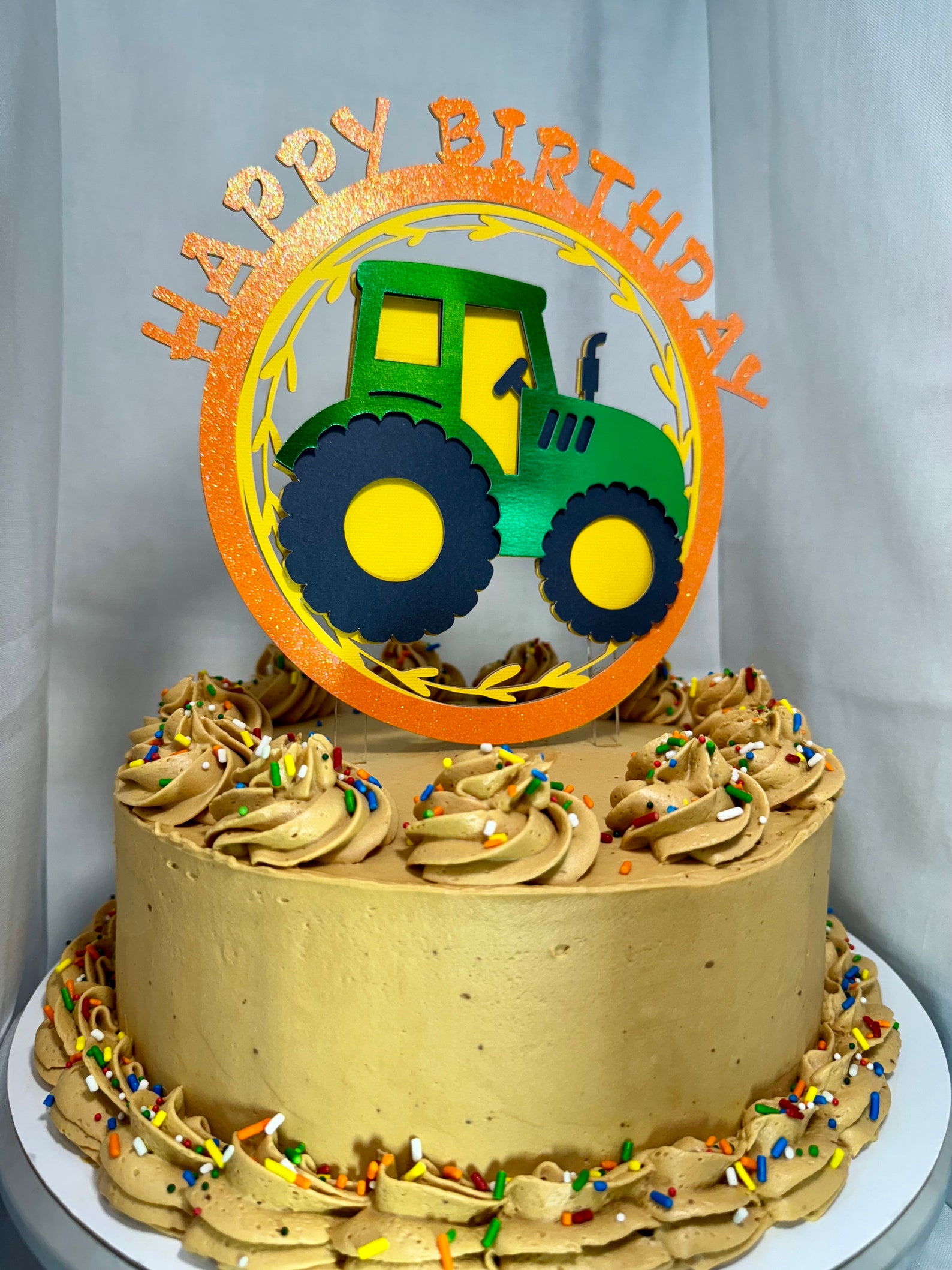 Tractor Birthday Cake Topper - Etsy