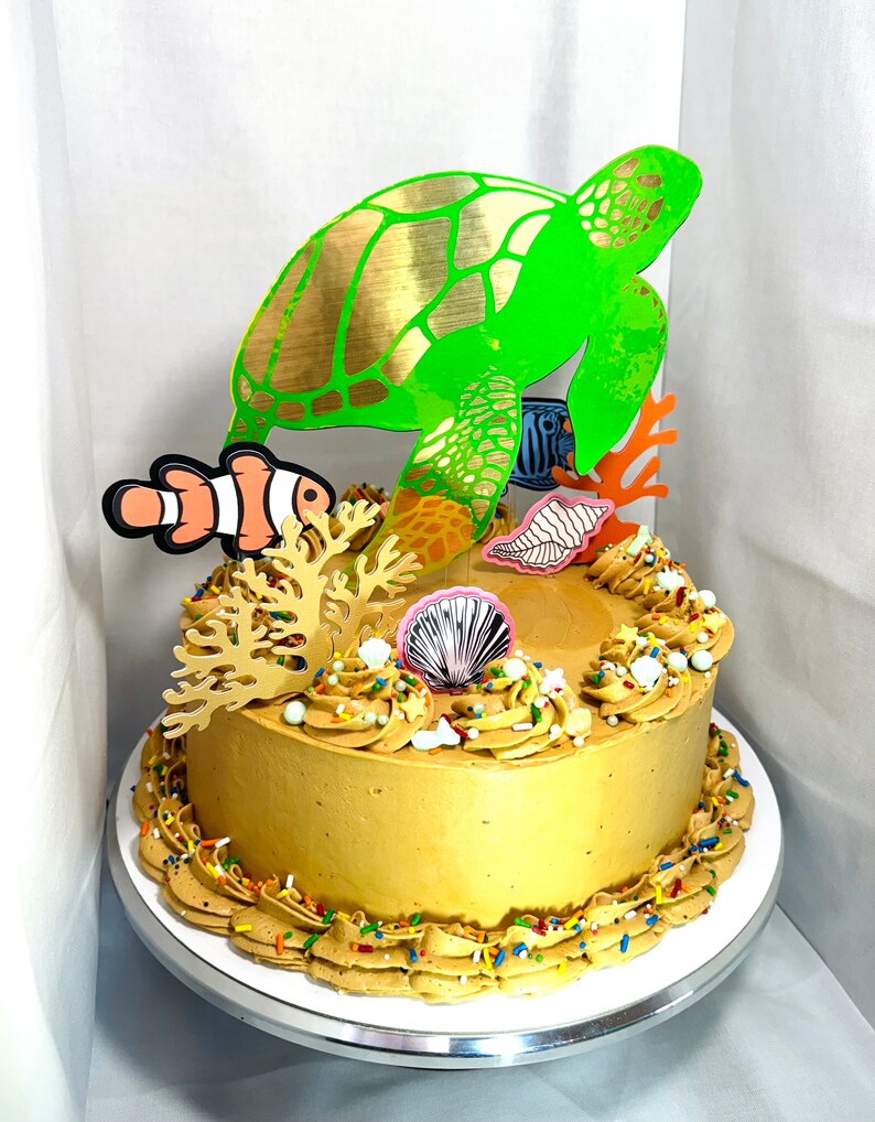 Holographic Sea Turtle Cake Topper - Etsy