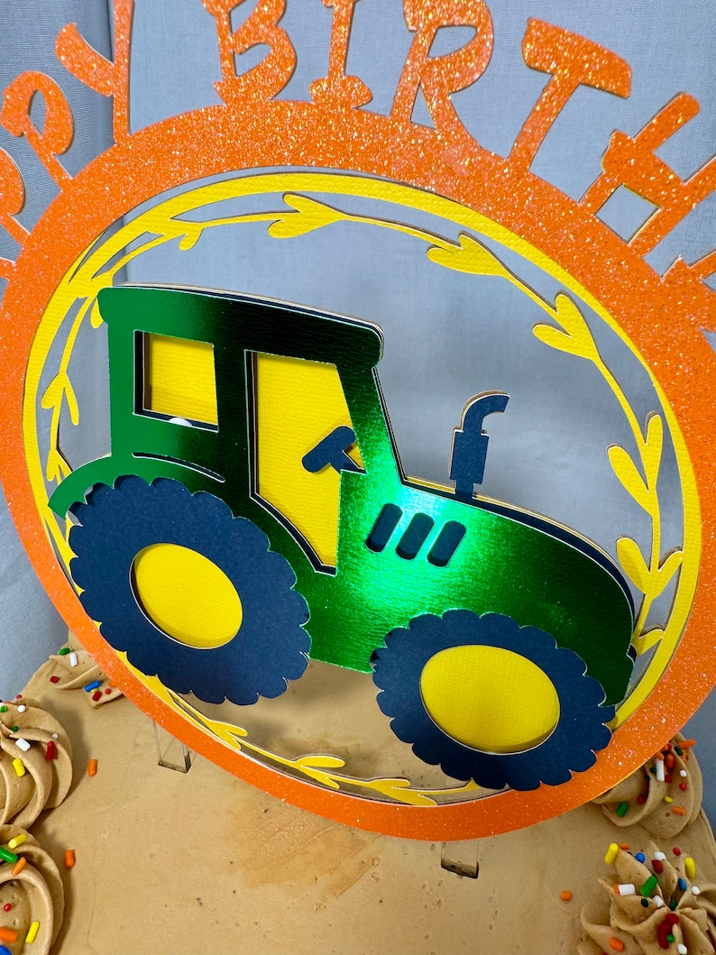 Tractor Birthday Cake Topper - Etsy