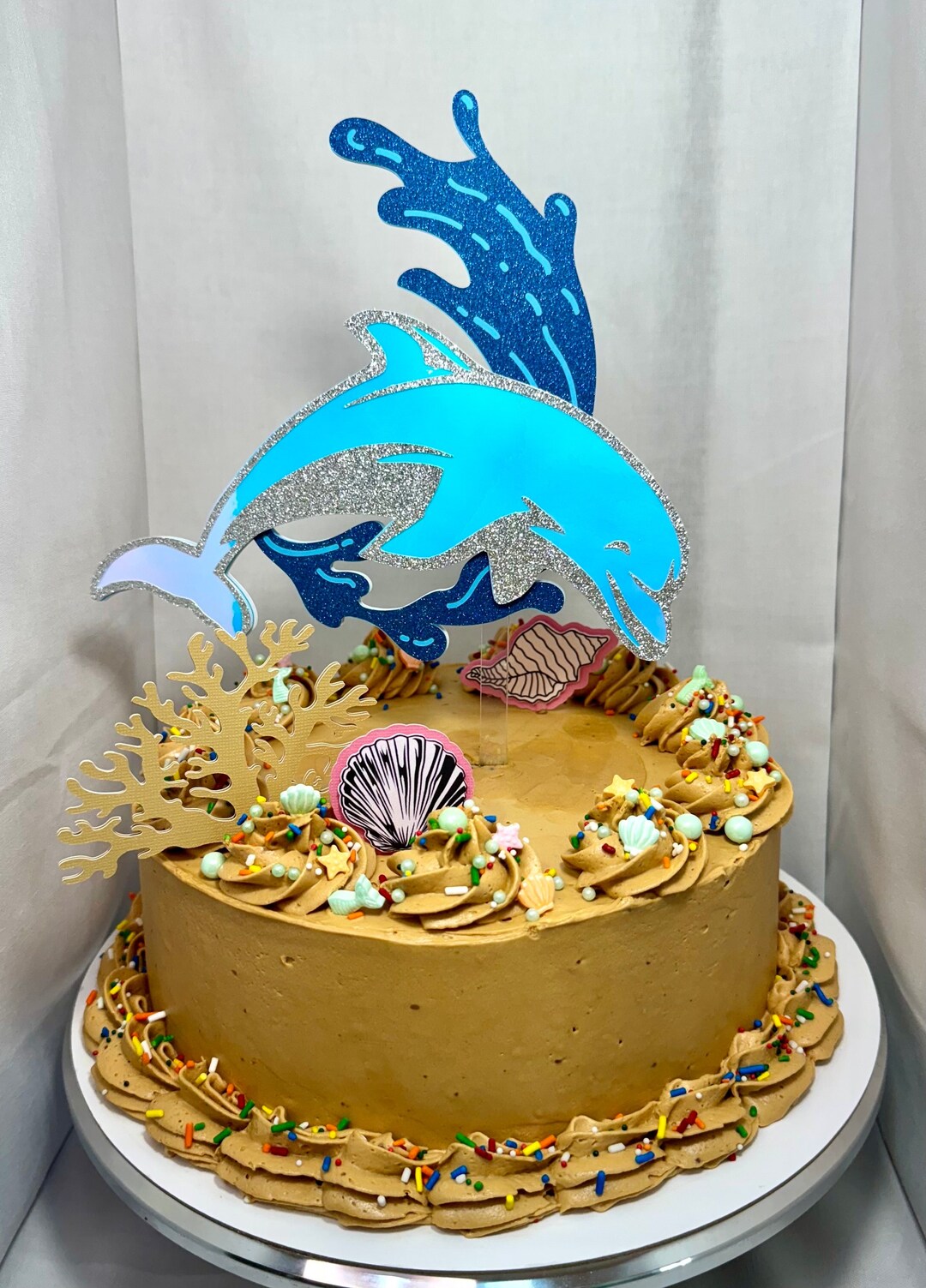 Holographic Dolphin Cake Topper - Etsy