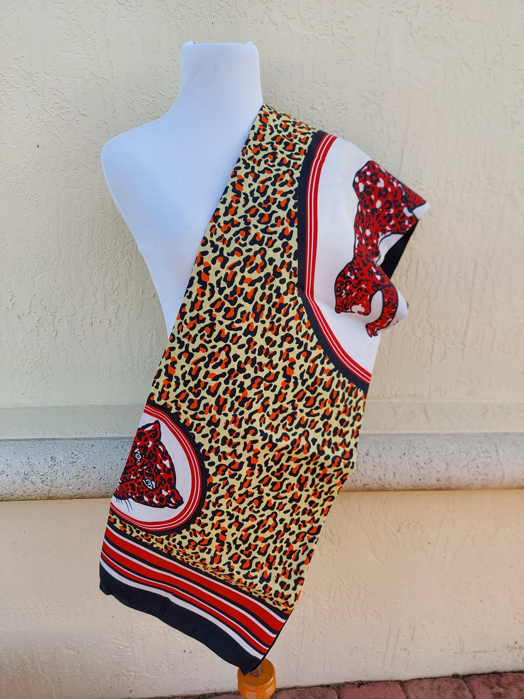 Red Leopard Ibhayi. Idlozi Fabric. African Spirituality Fabric. Ibhayi ...