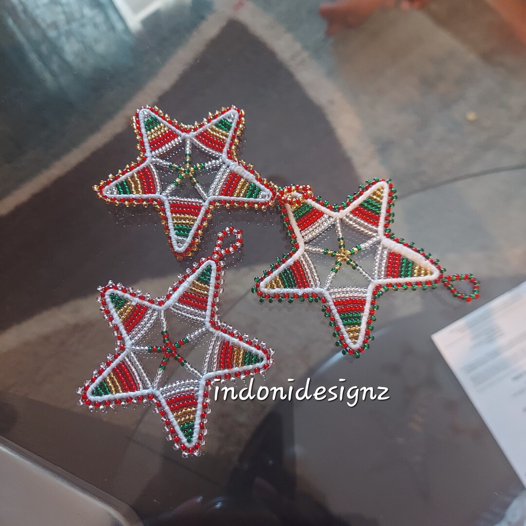 Beaded Christmas Tree Ornaments - Etsy