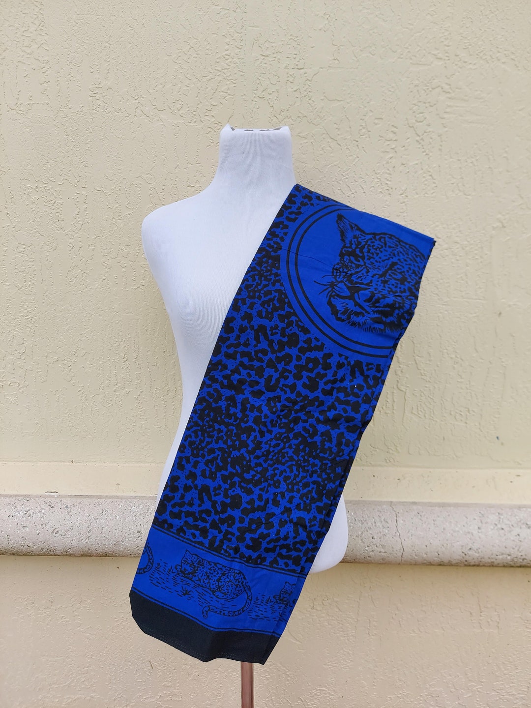 Blue Leopard Ibhayi. Idlozi Fabric. African Spirituality Fabric. Ibhayi ...