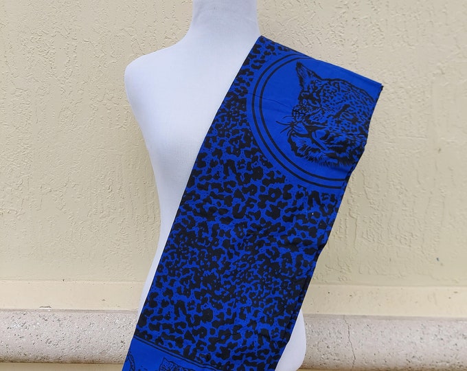 Blue Leopard Ibhayi. Idlozi Fabric. African Spirituality Fabric. Ibhayi ...