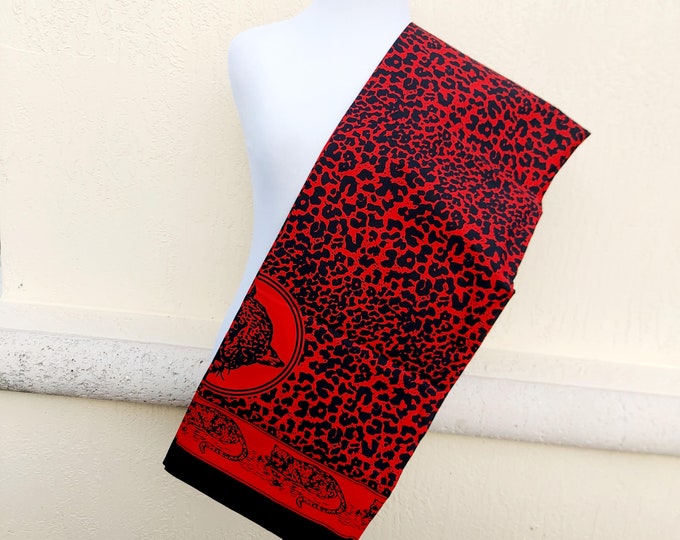 Red Leopard Ibhayi. Idlozi Fabric. African Spirituality Fabric. Ibhayi ...