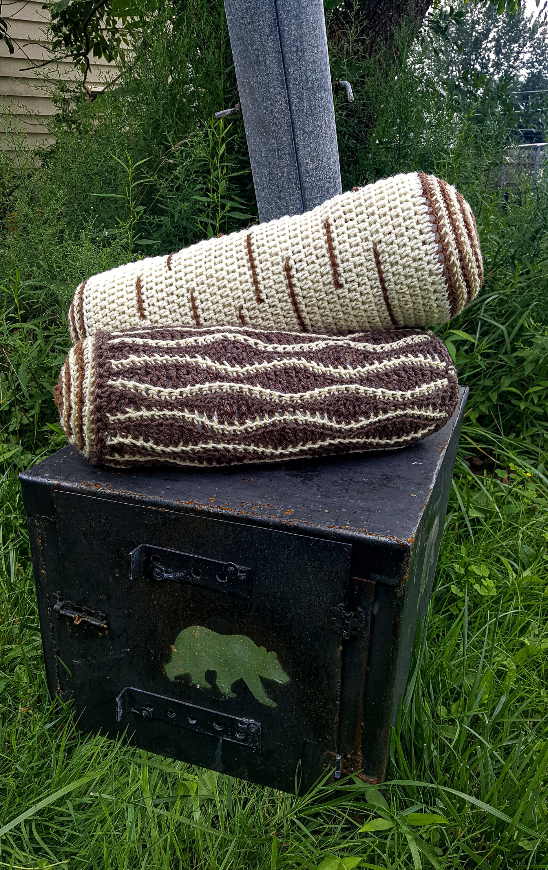 Crochet Timber Bolster Pillow • Rustic Log Cabin Decor - Etsy