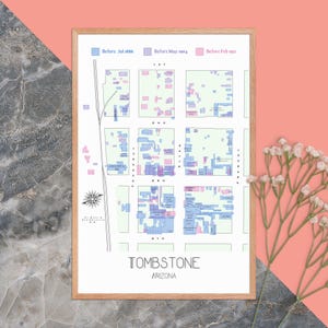 Historic Tombstone Arizona Growth Map | Handmade Collage of 1800s–1900s ...