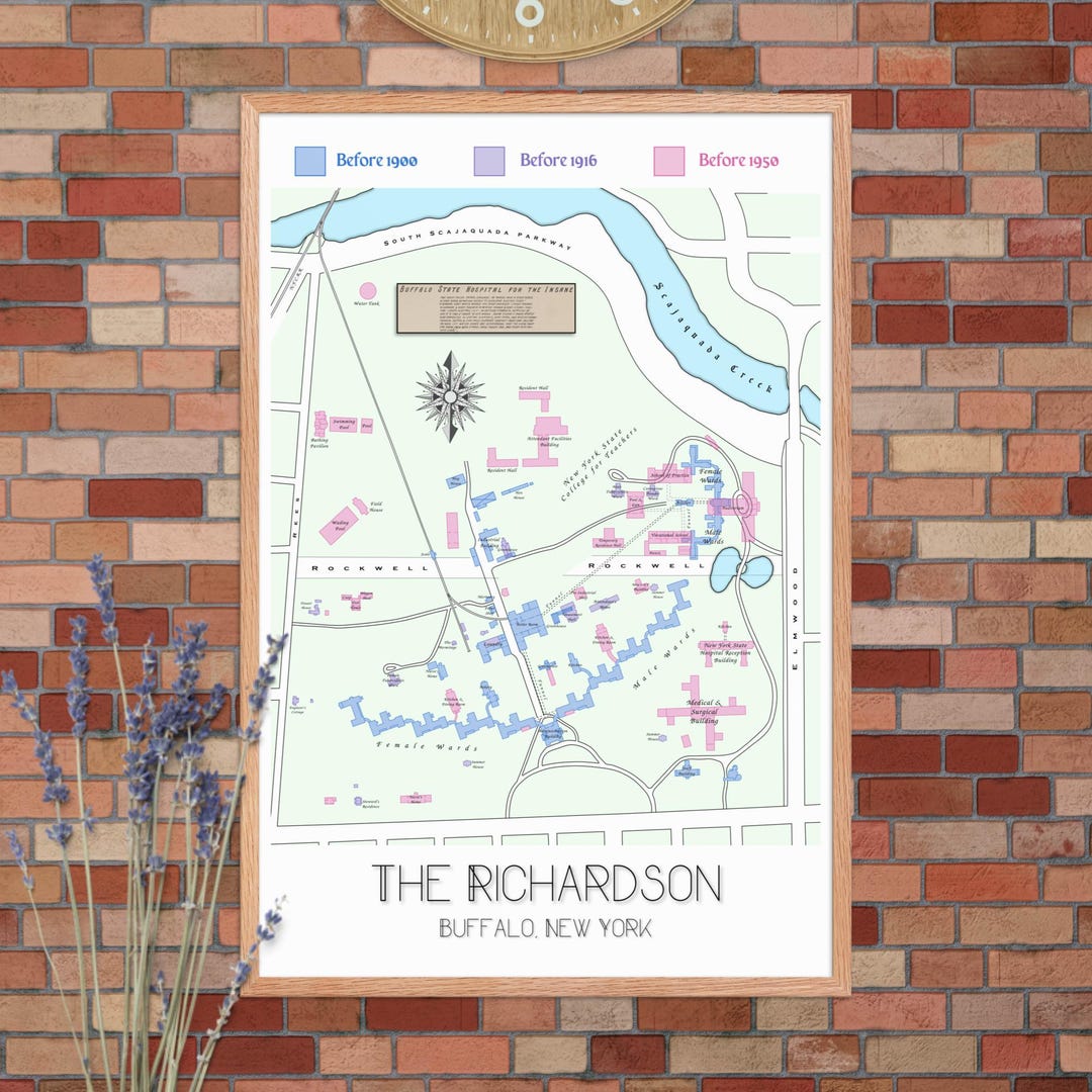 Richardson Olmsted Campus Map Print | Buffalo History Art - Etsy