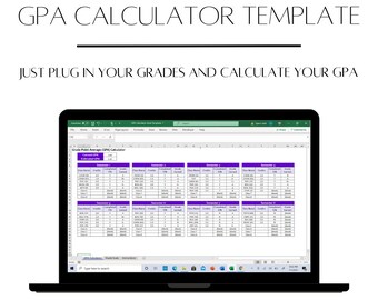 Gpa Excel Template - Etsy