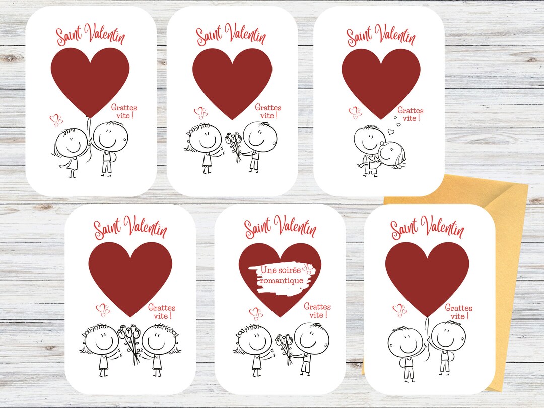 Carte à Gratter Personnalisée / Saint Valentin / Message / - Etsy France