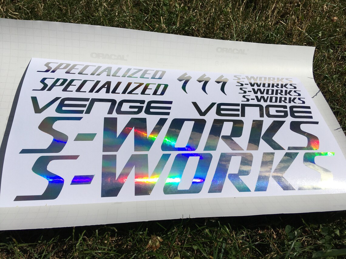S-Works Venge Specialized decals stickers.Rainbow chrome. | Etsy