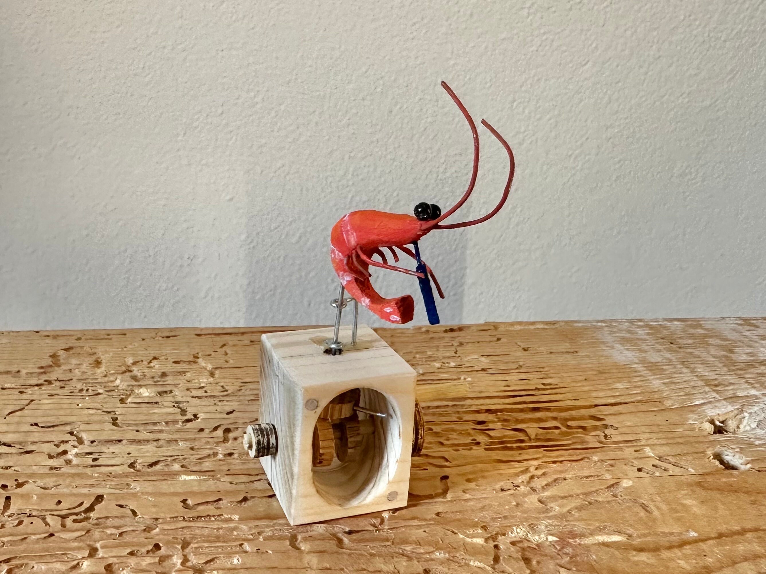 Shrimp Playing a Melodica, Wooden Automaton - Etsy