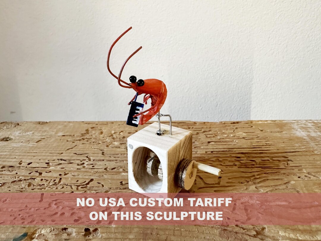 Shrimp Playing a Melodica, Wooden Automaton - Etsy