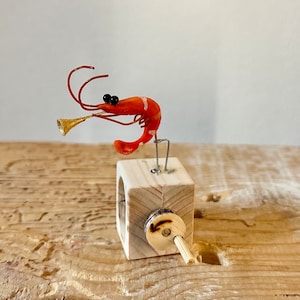 Shrimp Playing the Trumpet, Wooden Automaton - Etsy