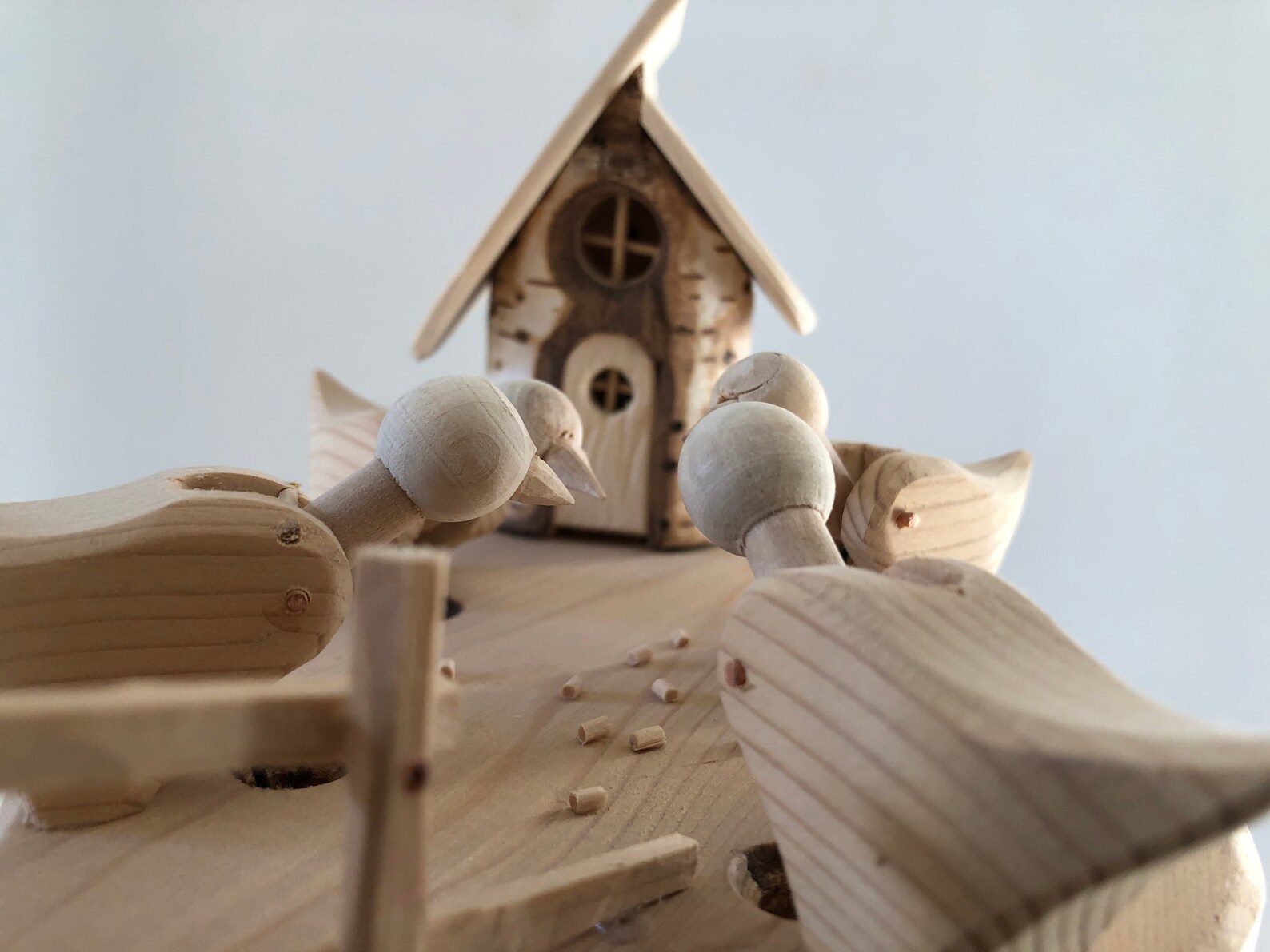 Chickens Wooden Automaton Antique Mechanical Toy | Etsy