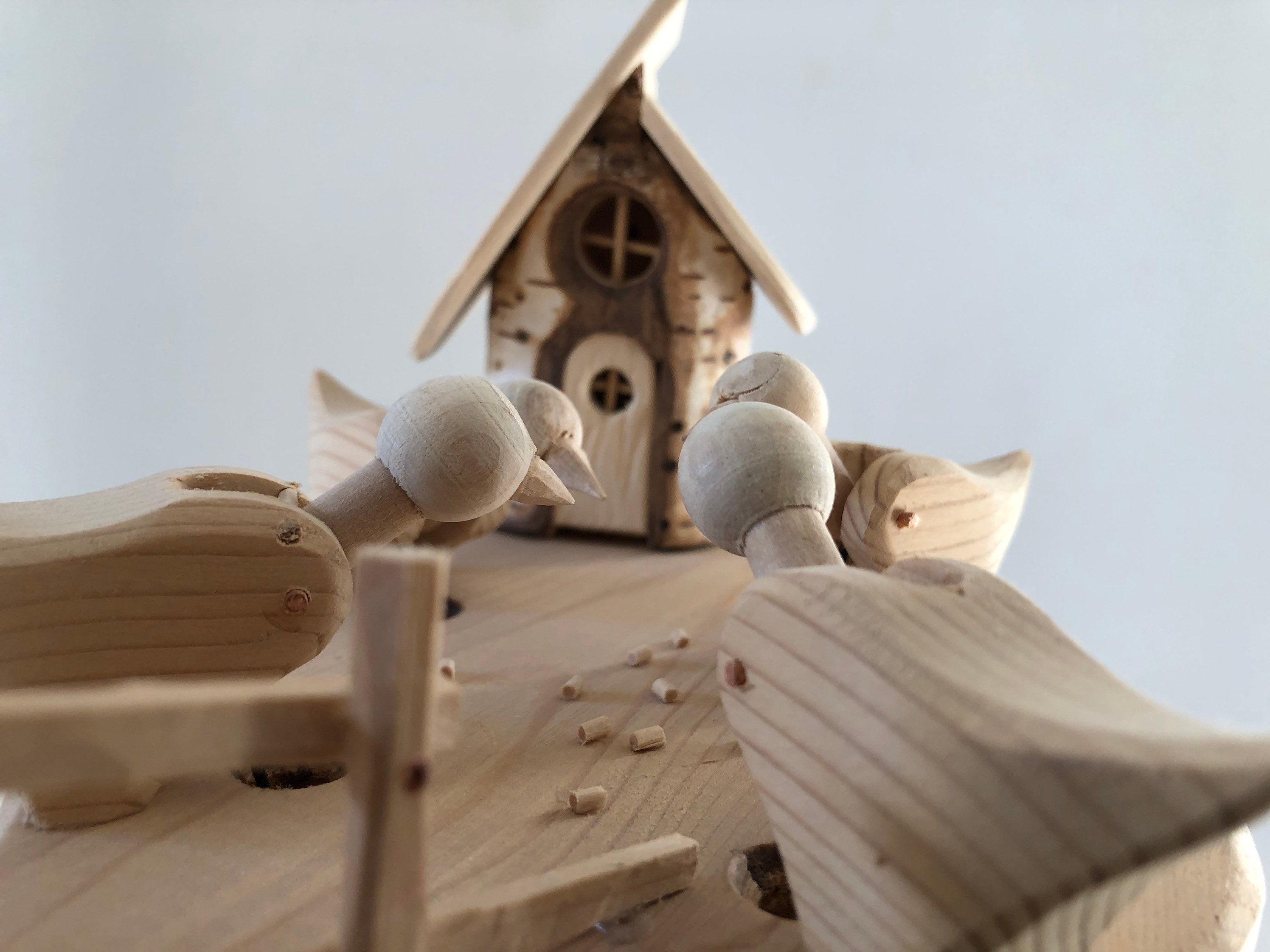 Chickens Wooden Automaton Antique Mechanical Toy | Etsy