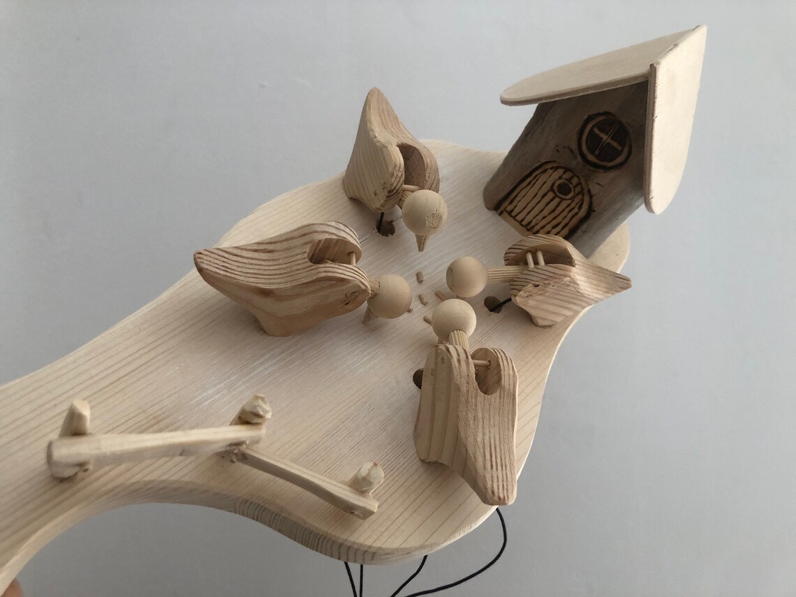 Chickens Wooden Automaton Antique Mechanical Toy - Etsy