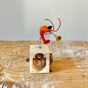 Shrimp Playing the Trumpet, Wooden Automaton - Etsy