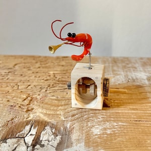 Shrimp Playing the Trumpet, Wooden Automaton - Etsy