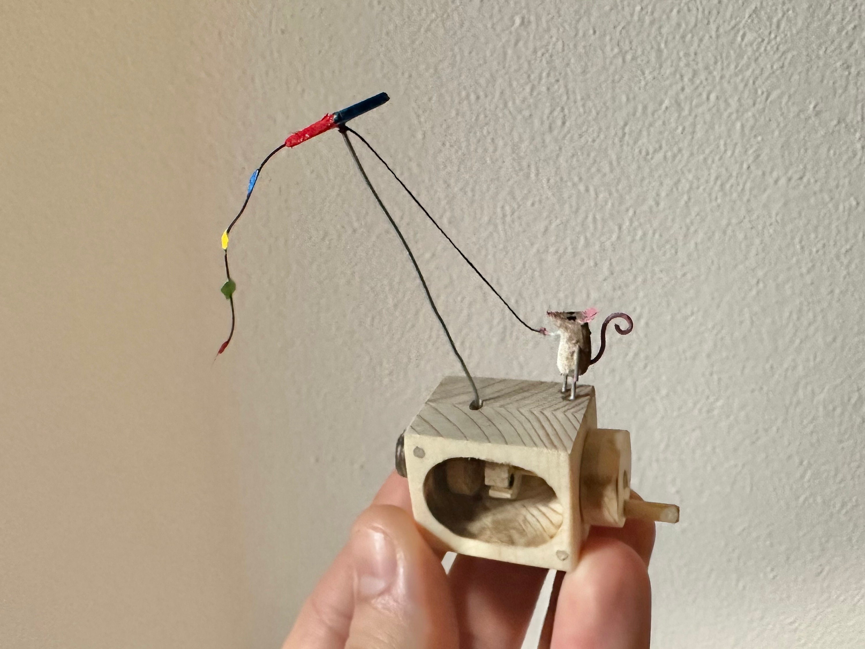 Mouse With Kite, Tiny Wooden Automaton - Etsy