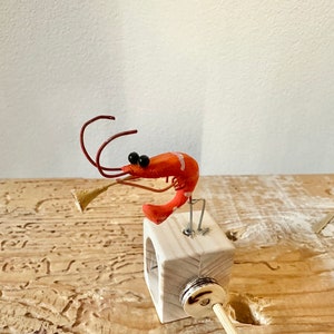 Shrimp Playing the Trumpet, Wooden Automaton - Etsy