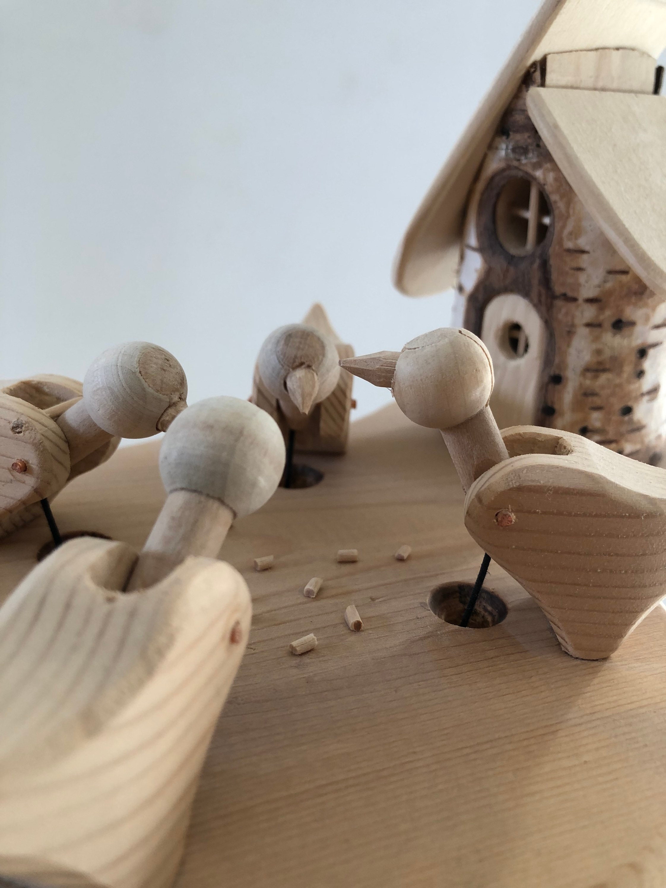 Chickens Wooden Automaton Antique Mechanical Toy | Etsy