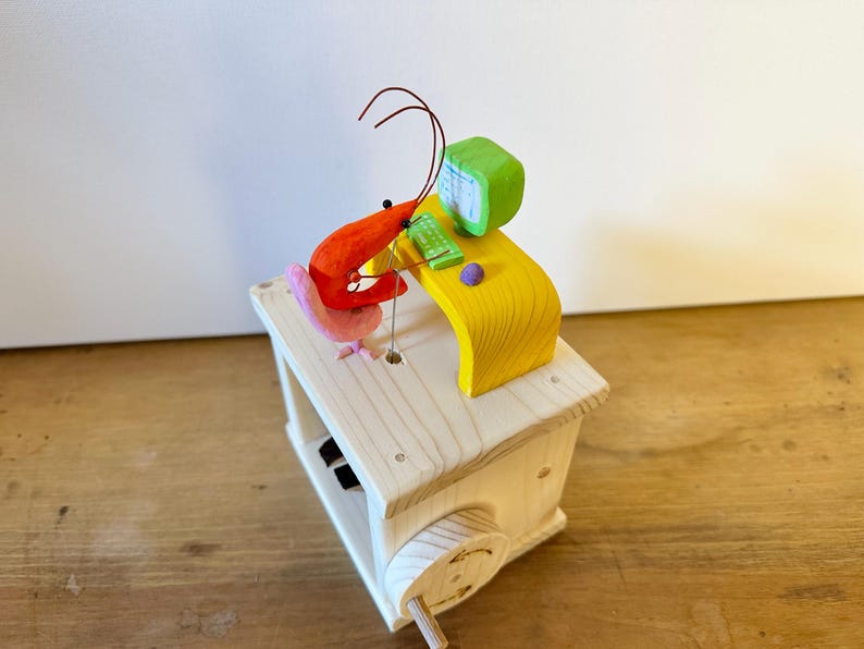 Shrimp Working on the Computer - Etsy