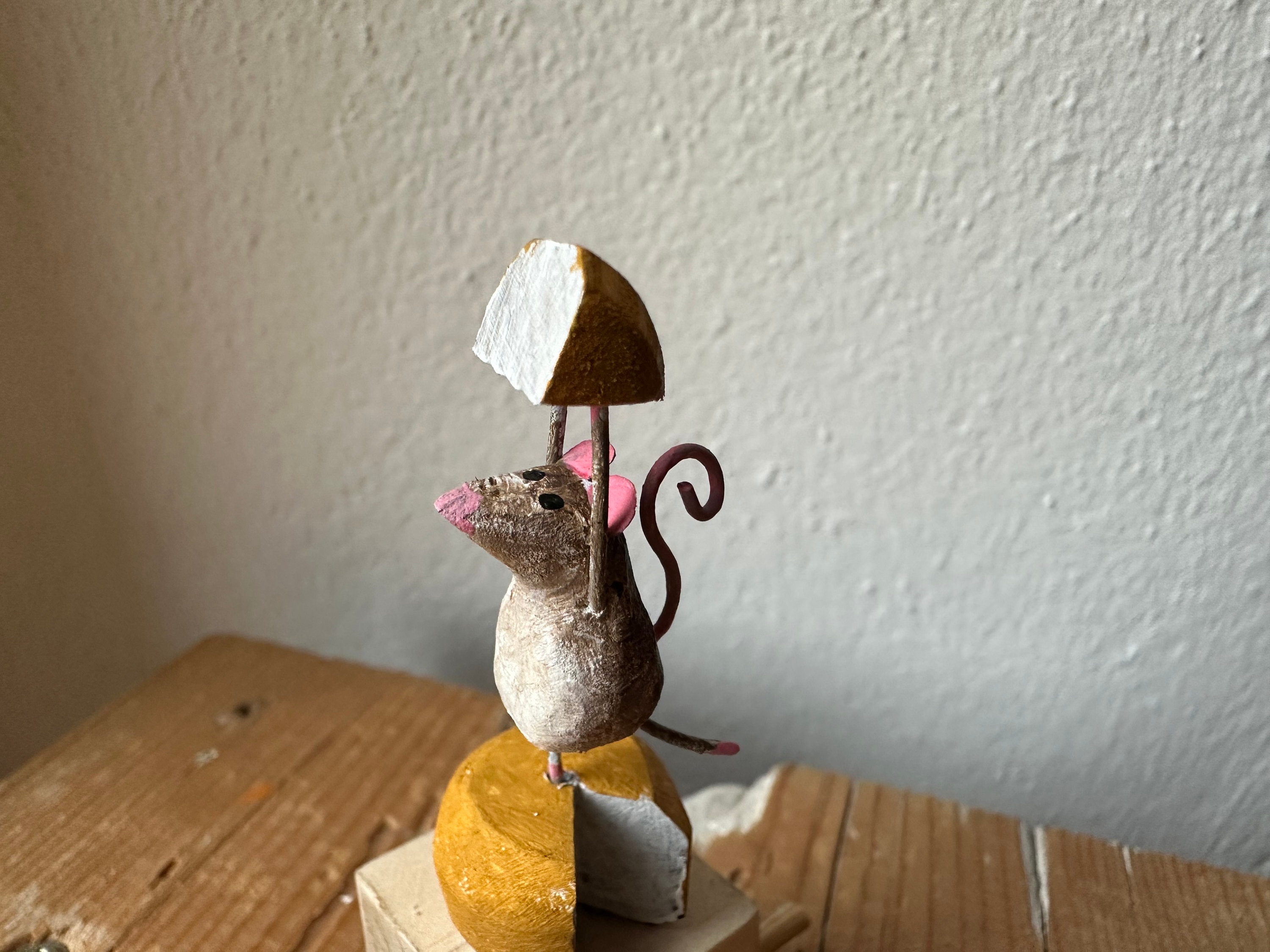 Mouse Dancing With Cheese, Mini Version, Wooden Automaton - Etsy