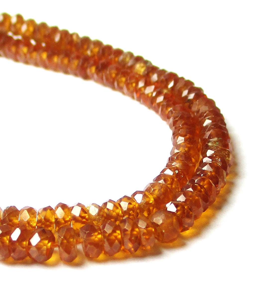 Hessonite Garnets, Roundels, Round, Topaz Amber, Honey Colors, Tiny ...